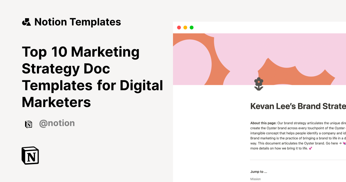 Top 10 Marketing Strategy Doc Templates for Digital Marketers | Notion ...
