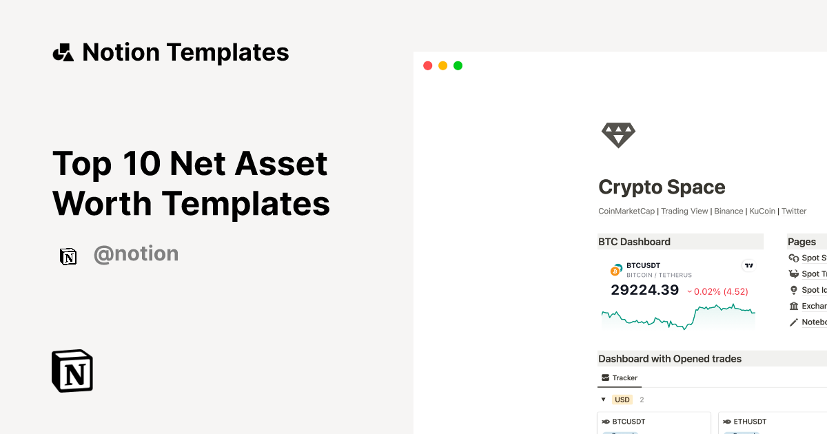Top 10 Net Asset Worth Templates | Notion Template Marketplace