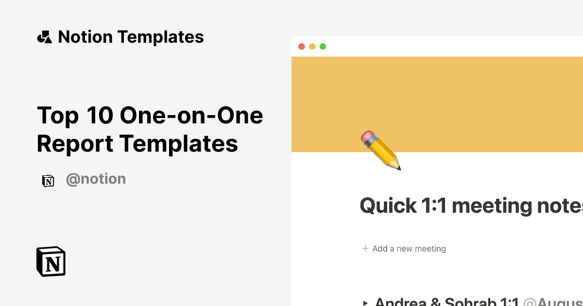 Top 10 One-on-One Report Templates | Notion Template Marketplace