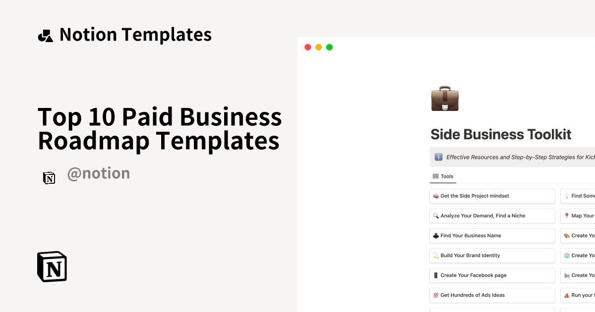 Top 10 Paid Business Roadmap Templates | Notion Template Marketplace