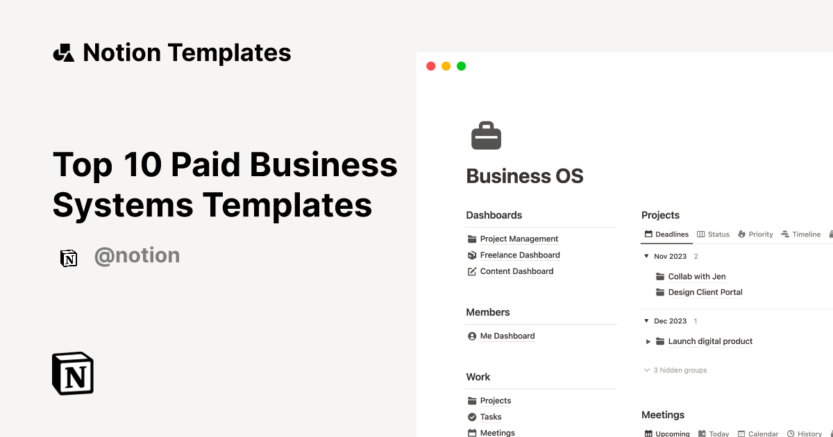 Top 10 Paid Business Systems Templates | Notion Template Marketplace