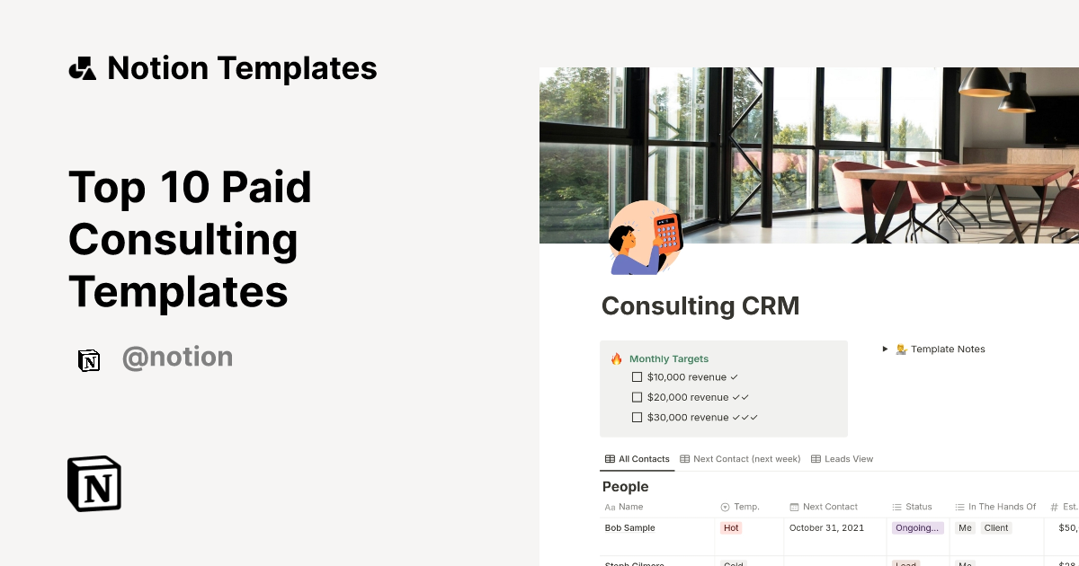 Top 10 Paid Consulting Templates Notion Template Marketplace