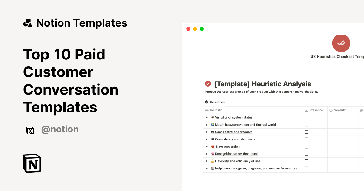Top 10 Paid Customer Conversation Templates | Notion Template Marketplace