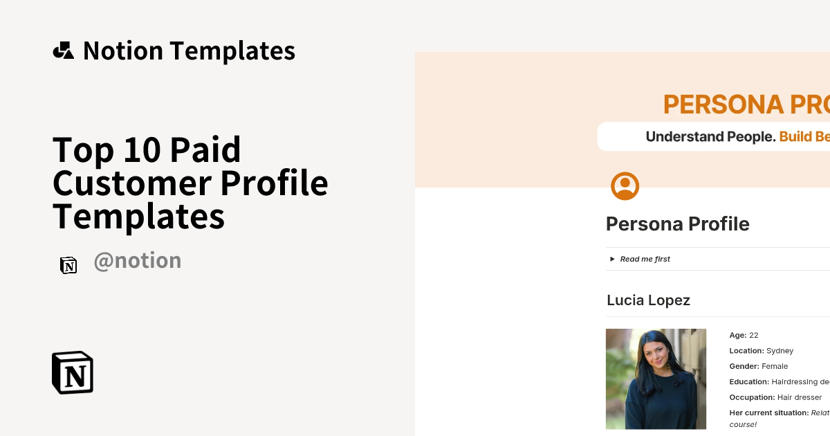 Top 10 Paid Customer Profile Templates | Notion Template Marketplace
