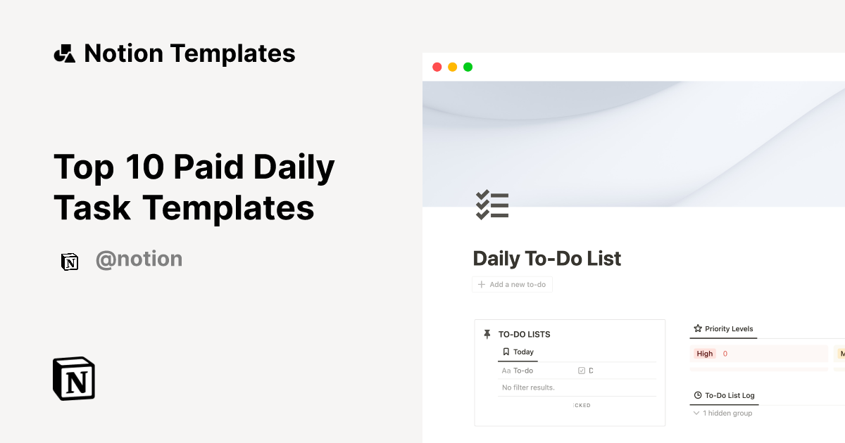 Top 10 Paid Daily Task Templates | Notion Template Marketplace