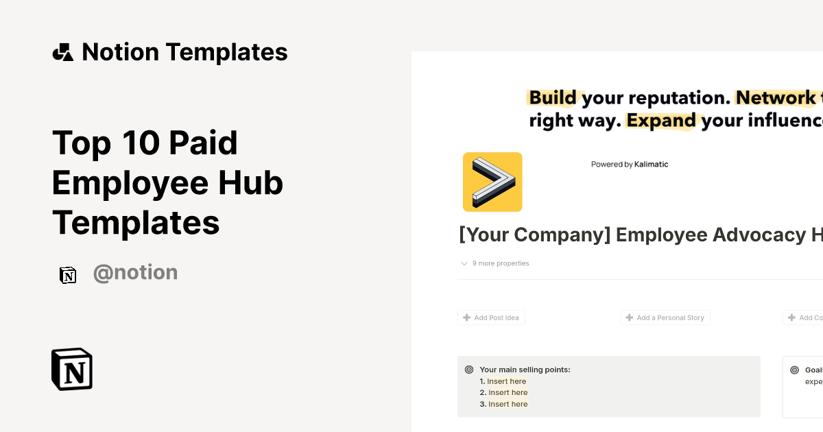 Top 10 Paid Employee Hub Templates | Notion Template Marketplace