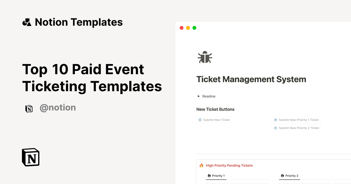Top 10 Paid Event Ticketing Templates | Notion Template Marketplace