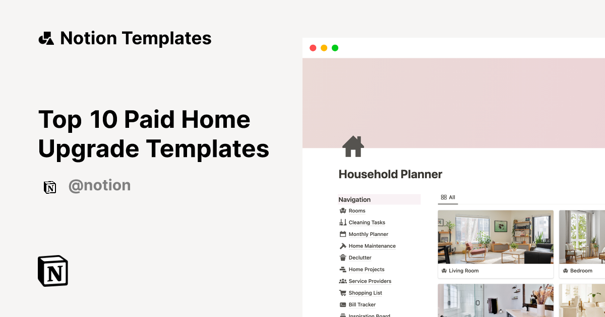 Top 10 Paid Home Upgrade Templates | Notion Template Marketplace