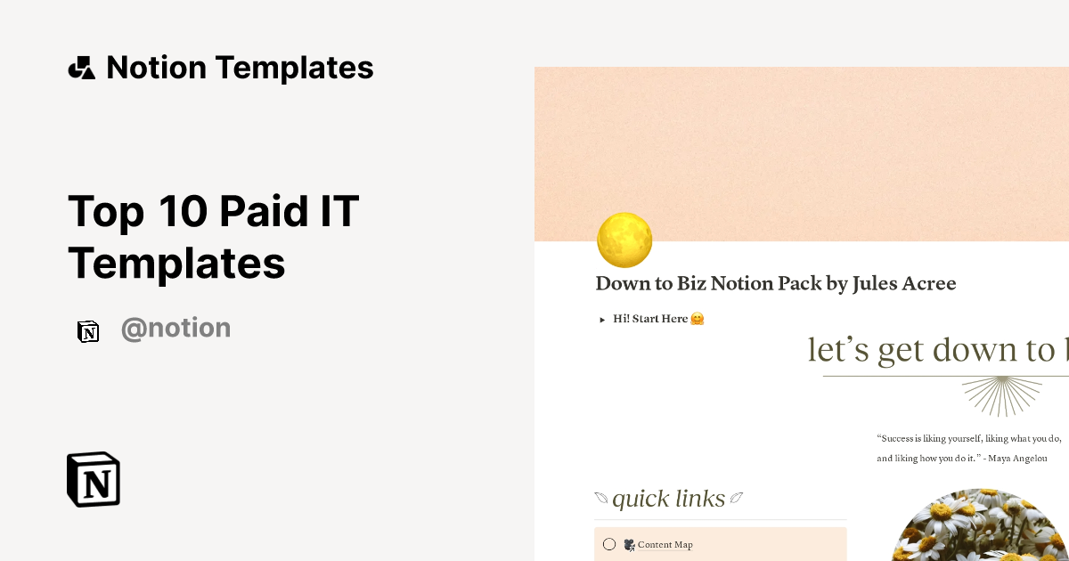 Top 10 Paid IT Templates | Notion Template Marketplace