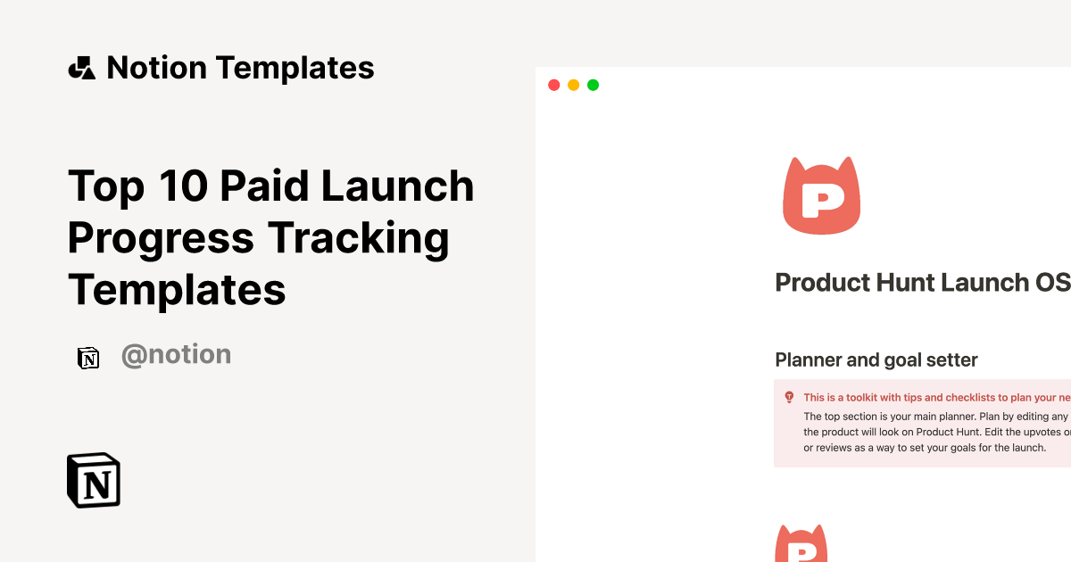 Top 10 Paid Launch Progress Tracking Templates | Notion Template ...