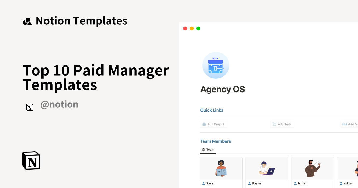 Top 10 Paid Manager Templates | Notion Template Marketplace
