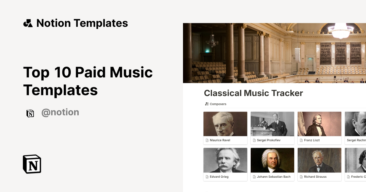 Top 10 Paid Music Templates | Notion Template Marketplace