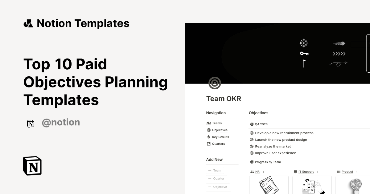 Top 10 Paid Objectives Planning Templates | Notion Template Marketplace