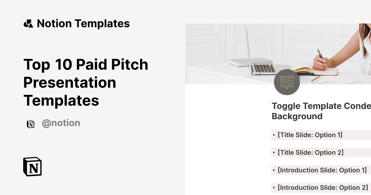 Top 10 Paid Pitch Presentation Templates | Notion Template Marketplace