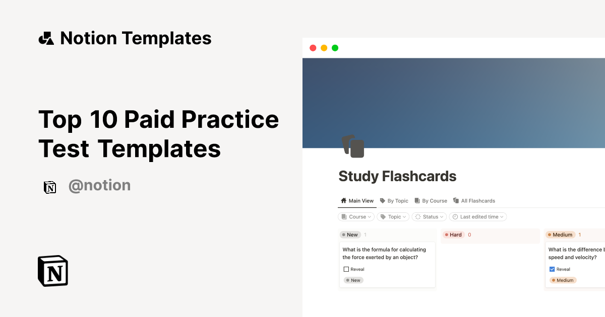 Top 10 Paid Practice Test Templates | Notion Template Marketplace