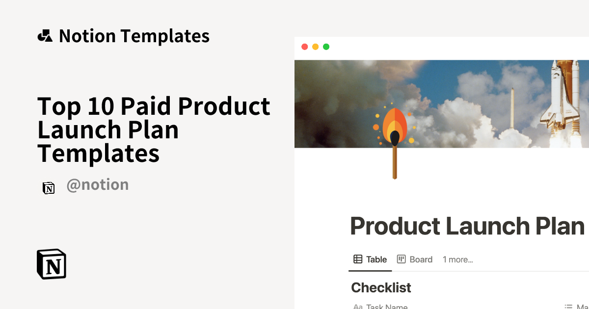 Top 10 Paid Product Launch Plan Templates | Notion Template Marketplace