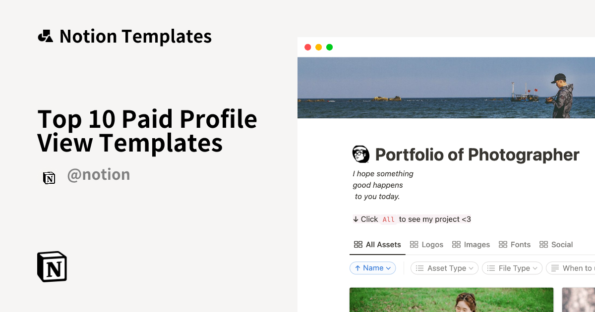Top 10 Paid Profile View Templates | Notion Template Marketplace