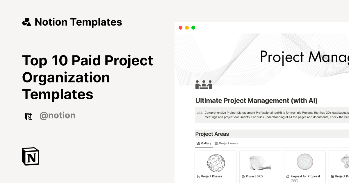 Top 10 Paid Project Organization Templates | Notion Template Marketplace