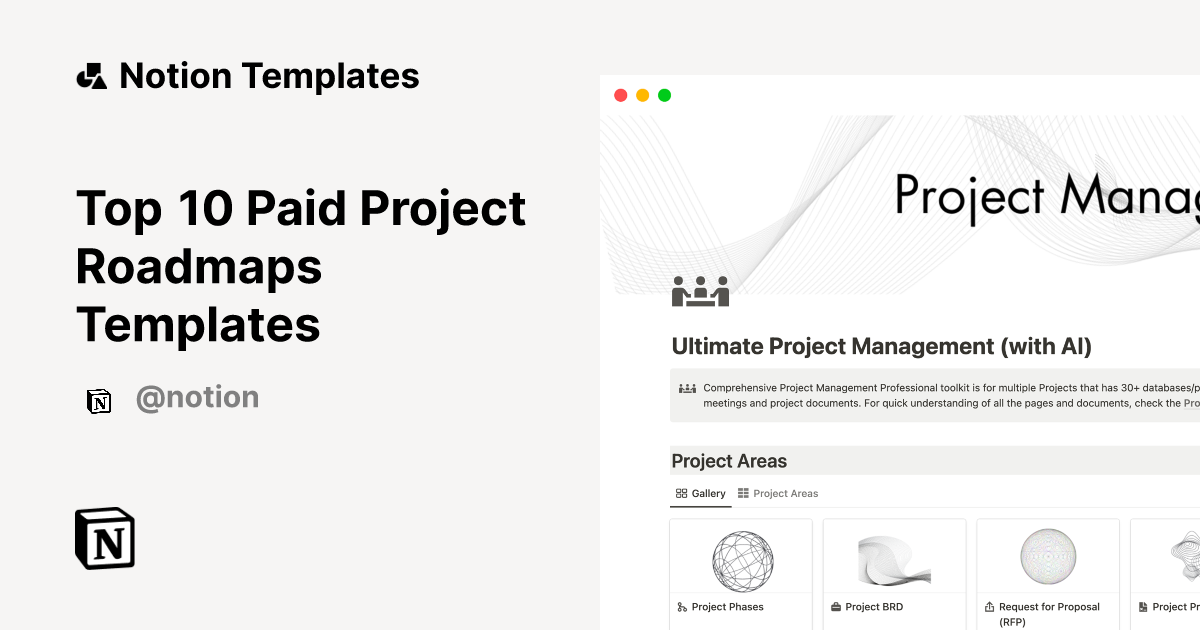 Top 10 Paid Project Roadmaps Templates | Notion Template Marketplace