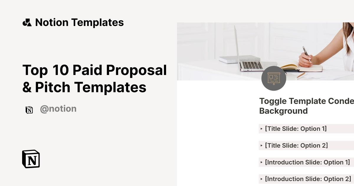 Top 10 Paid Proposal & Pitch Templates | Notion Template Marketplace