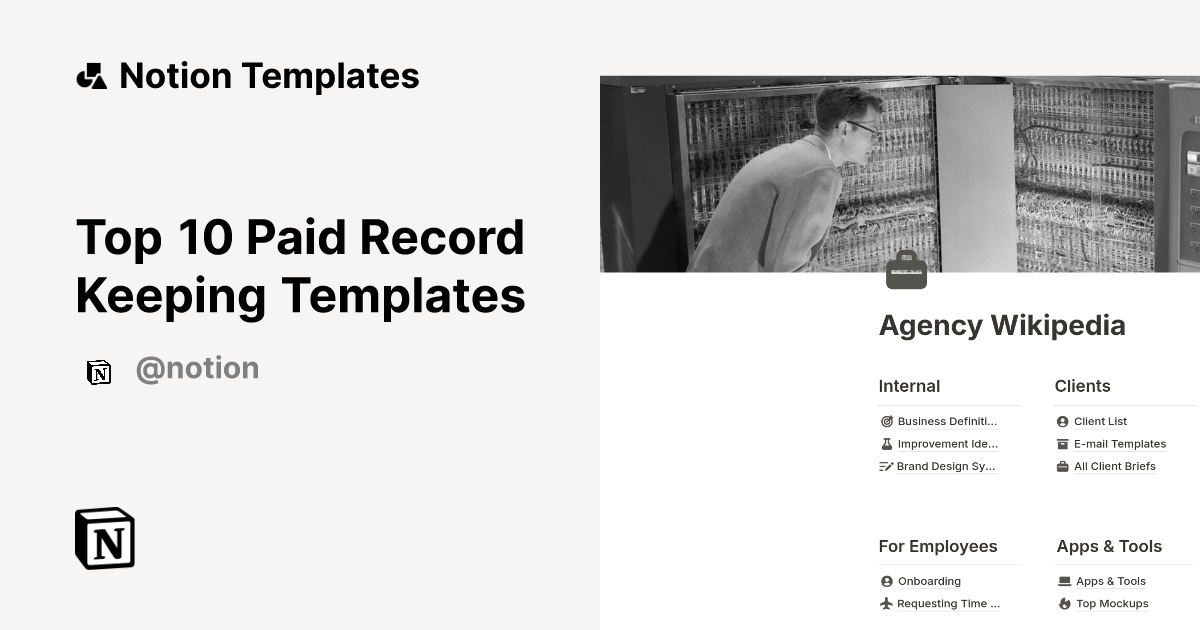 Top 10 Paid Record Keeping Templates | Notion Template Marketplace