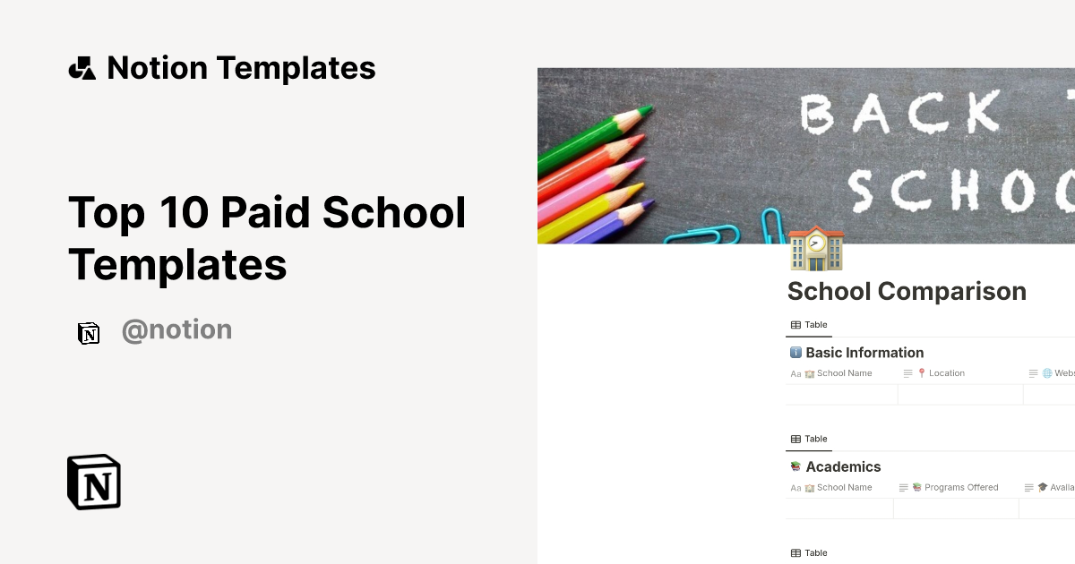 Top 10 Paid School Templates | Notion Template Marketplace