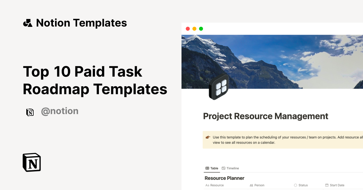 Top 10 Paid Task Roadmap Templates Notion Template Marketplace