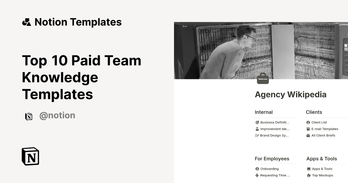 Top 10 Paid Team Knowledge Templates | Notion Template Marketplace