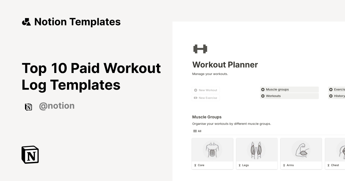 Top 10 Paid Workout Log Templates | Notion Template Marketplace