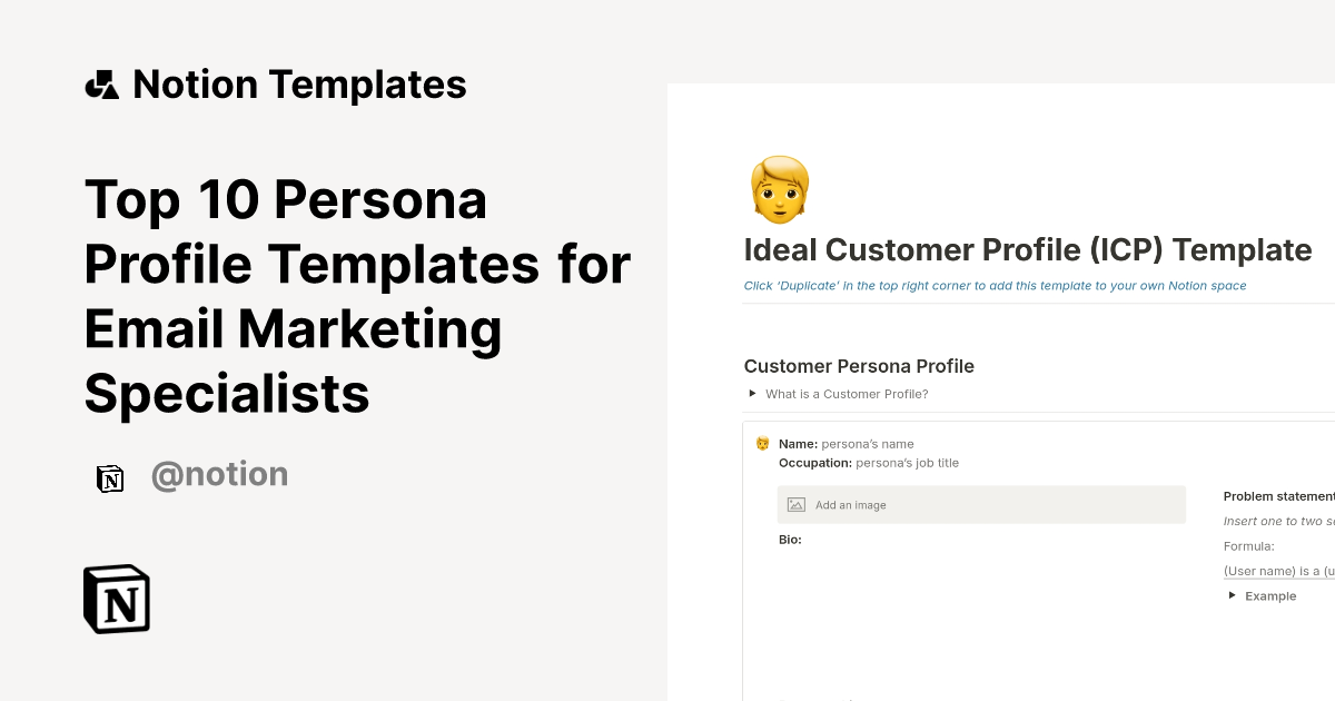 Top 10 Persona Profile Templates for Email Marketing Specialists ...