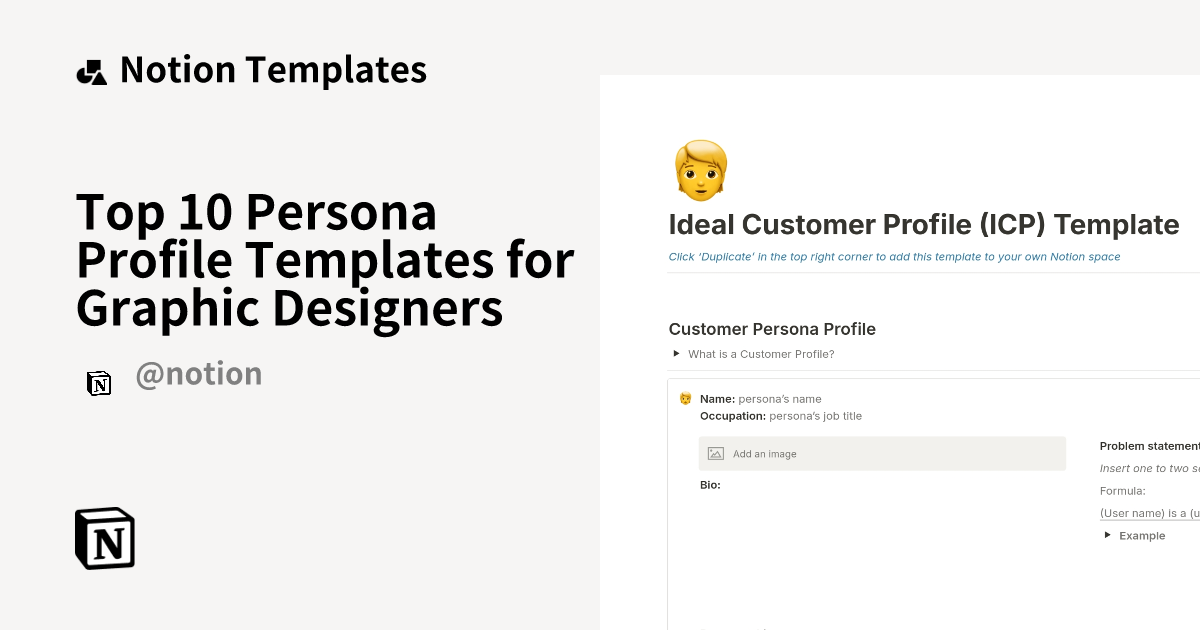Top 10 Persona Profile Templates for Graphic Designers | Notion ...