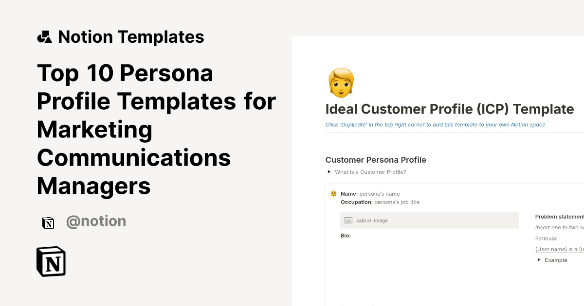 Top 10 Persona Profile Templates for Marketing Communications Managers ...