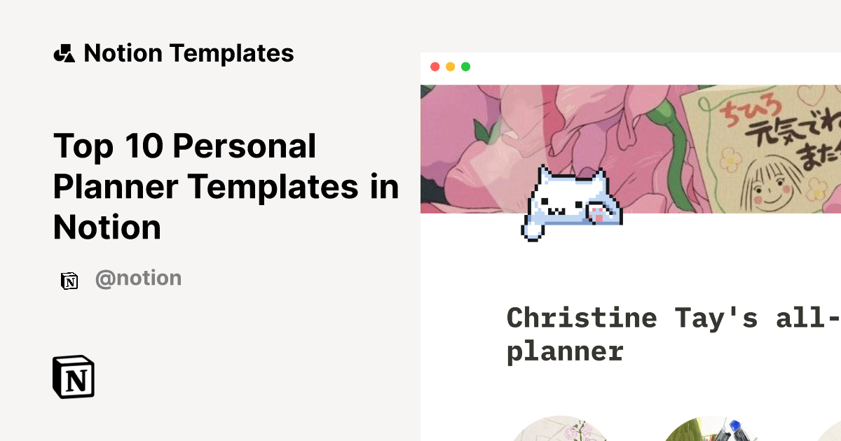 Top 10 Personal Planner Templates in Notion | Notion Template Marketplace