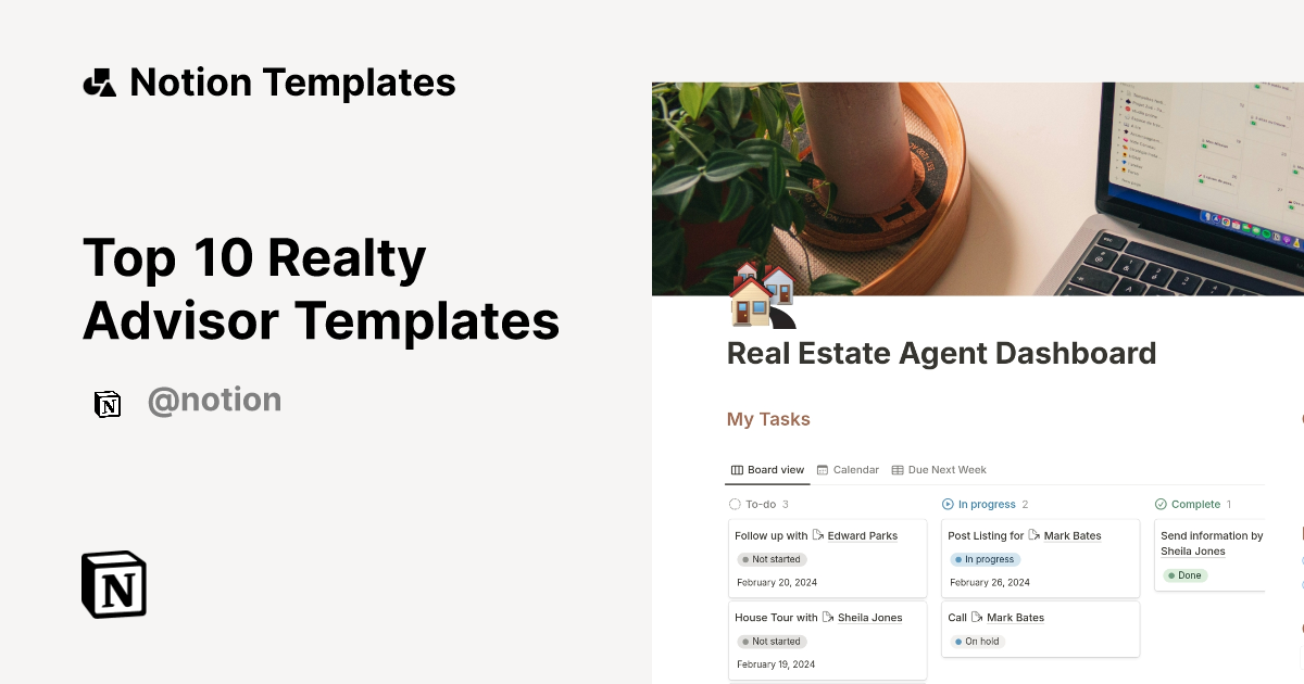 Top 10 Realty Advisor Templates | Notion Template Marketplace