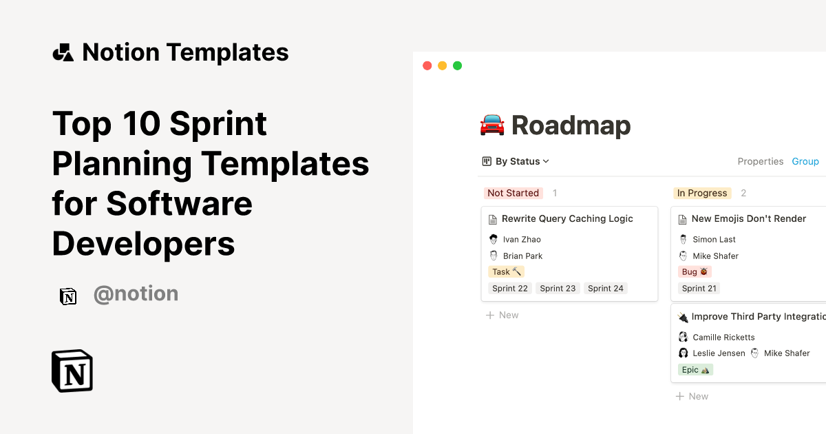 Top 10 Sprint Planning Templates for Software Developers | Notion ...