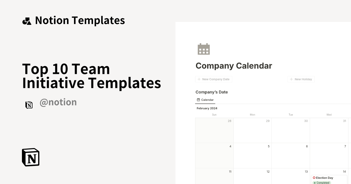 Top 10 Team Initiative Templates | Notion Template Marketplace