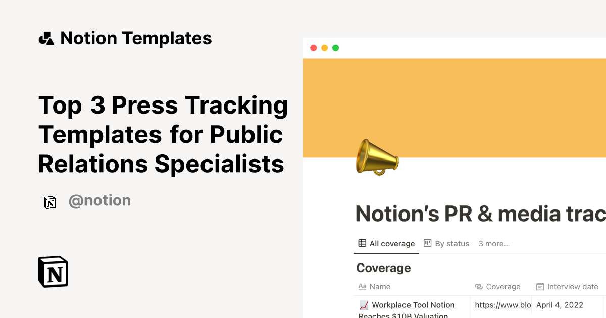 Top 3 Press Tracking Templates for Public Relations Specialists ...