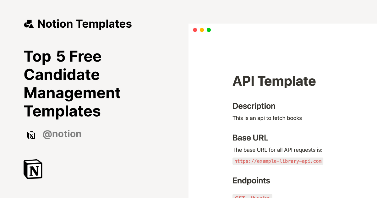 Top 5 Free Candidate Management Templates | Notion Template Marketplace