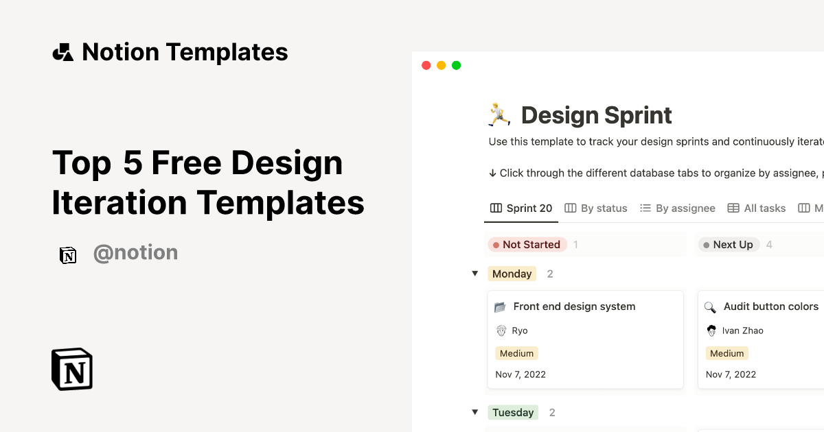 Top 5 Free Design Iteration Templates | Notion Template Marketplace