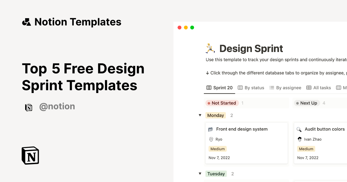 Top 5 Free Design Sprint Templates | Notion Template Marketplace
