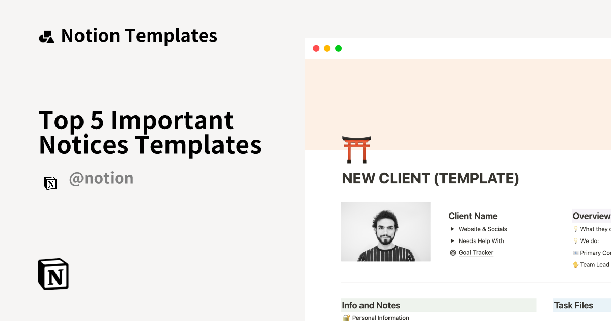 Top 5 Important Notices Templates | Notion Template Marketplace