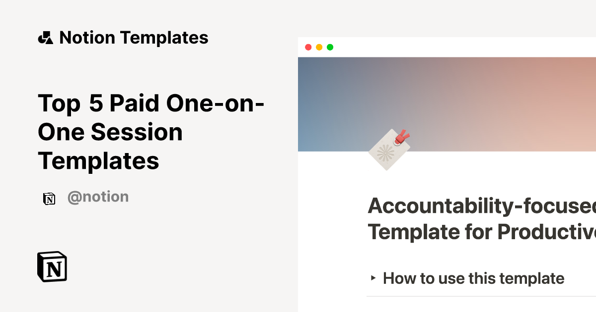 Top 5 Paid One-on-One Session Templates | Notion Template Marketplace