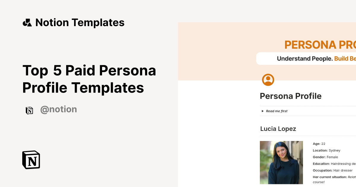 Top 5 Paid Persona Profile Templates | Notion Template Marketplace