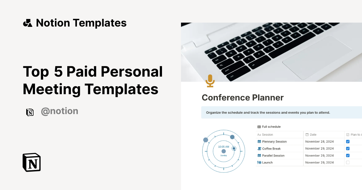 Top 5 Paid Personal Meeting Templates | Notion Template Marketplace