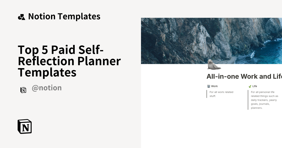 Top 5 Paid Self-Reflection Planner Templates | Notion Template Marketplace