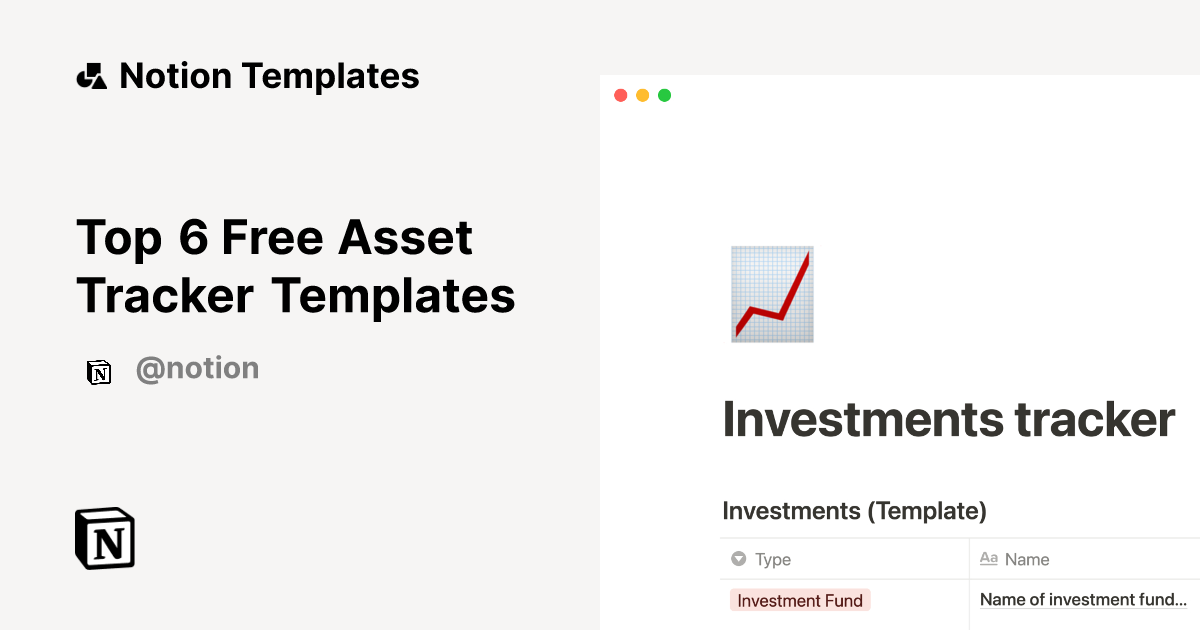 Top 6 Free Asset Tracker Templates | Notion Template Marketplace