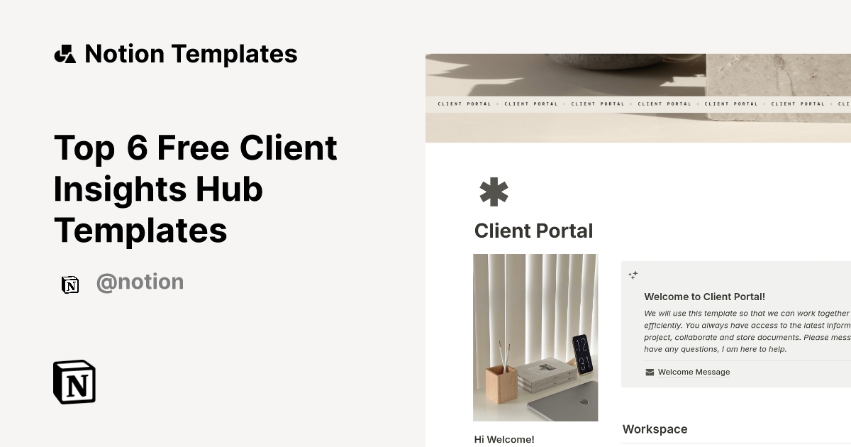 Top 6 Free Client Insights Hub Templates | Notion Template Marketplace