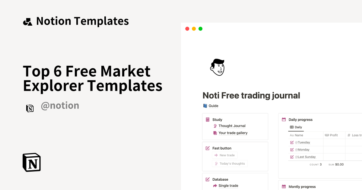 Top 6 Free Market Explorer Templates | Notion Template Marketplace