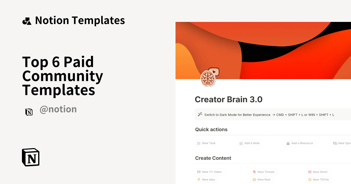 Top 6 Paid Community Templates | Notion Template Marketplace