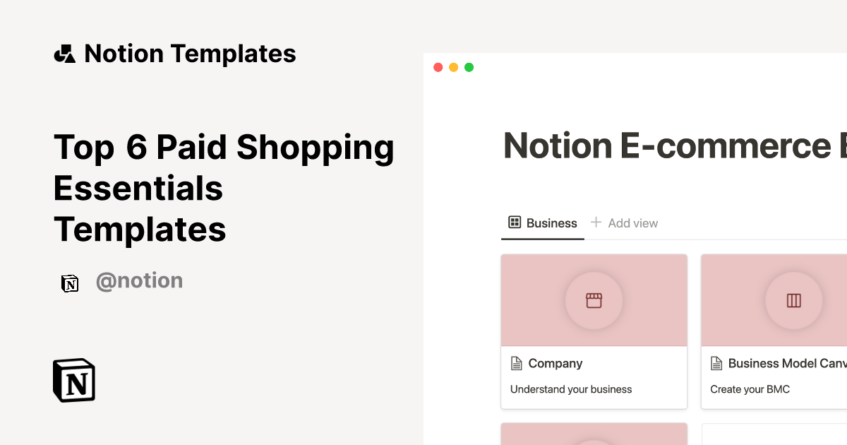 Top 6 Paid Shopping Essentials Templates | Notion Template Marketplace